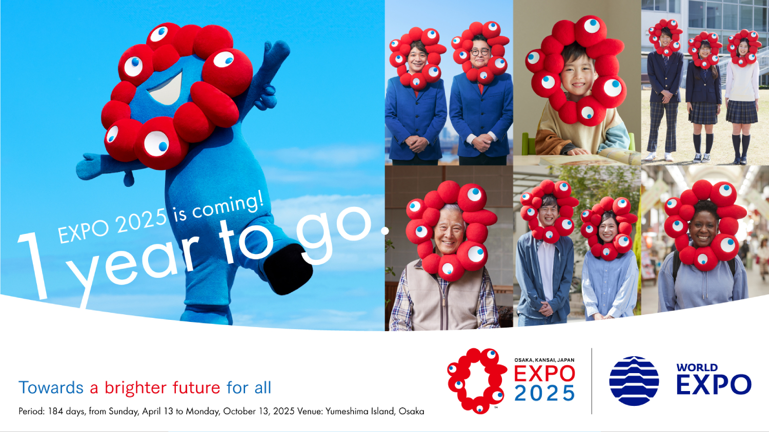 One year before the opening of Expo '70 Osaka-Kansai on Saturday, April ...